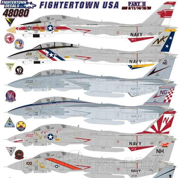 F-14A Fightertown USA Part 2 Fightertown Decals 48080 1:48