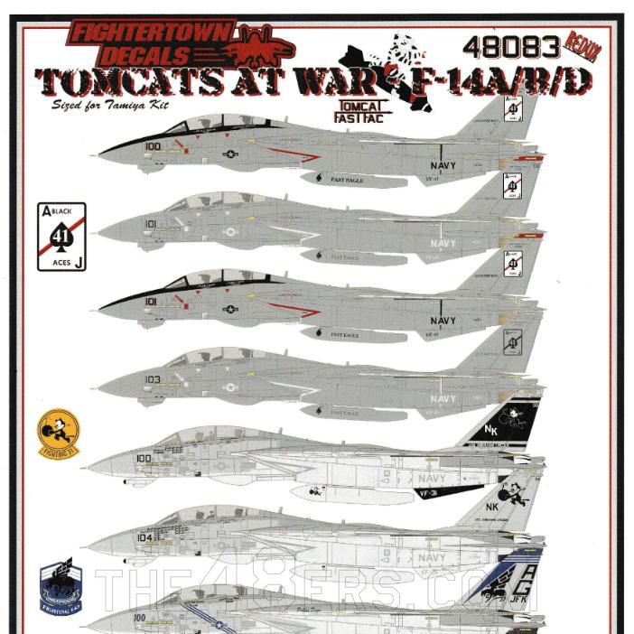 F-14 Tomcats At War Pt1 Redux Fightertown Decals 48083 1:48