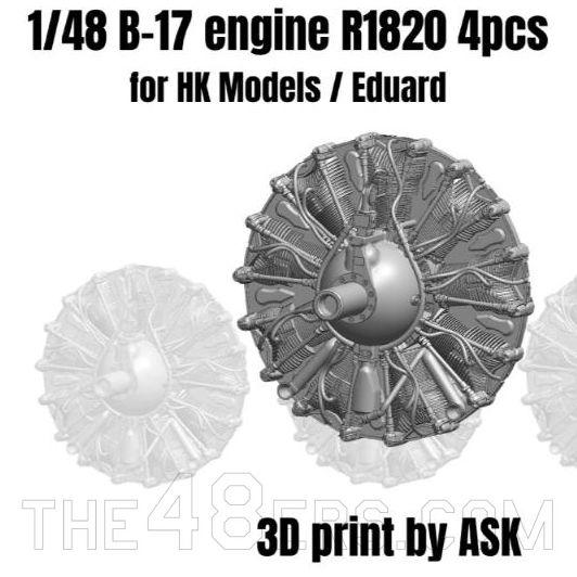 B-17 Wright R-1820 engine set Art Scale 200-A48026 1:48