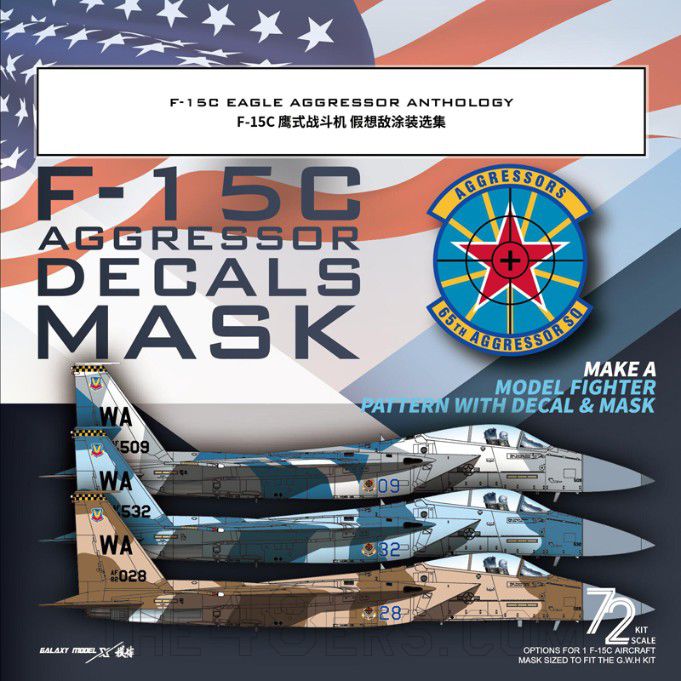 F-15C Aggressor anthology decal+mask Galaxy Model G72052 1:72