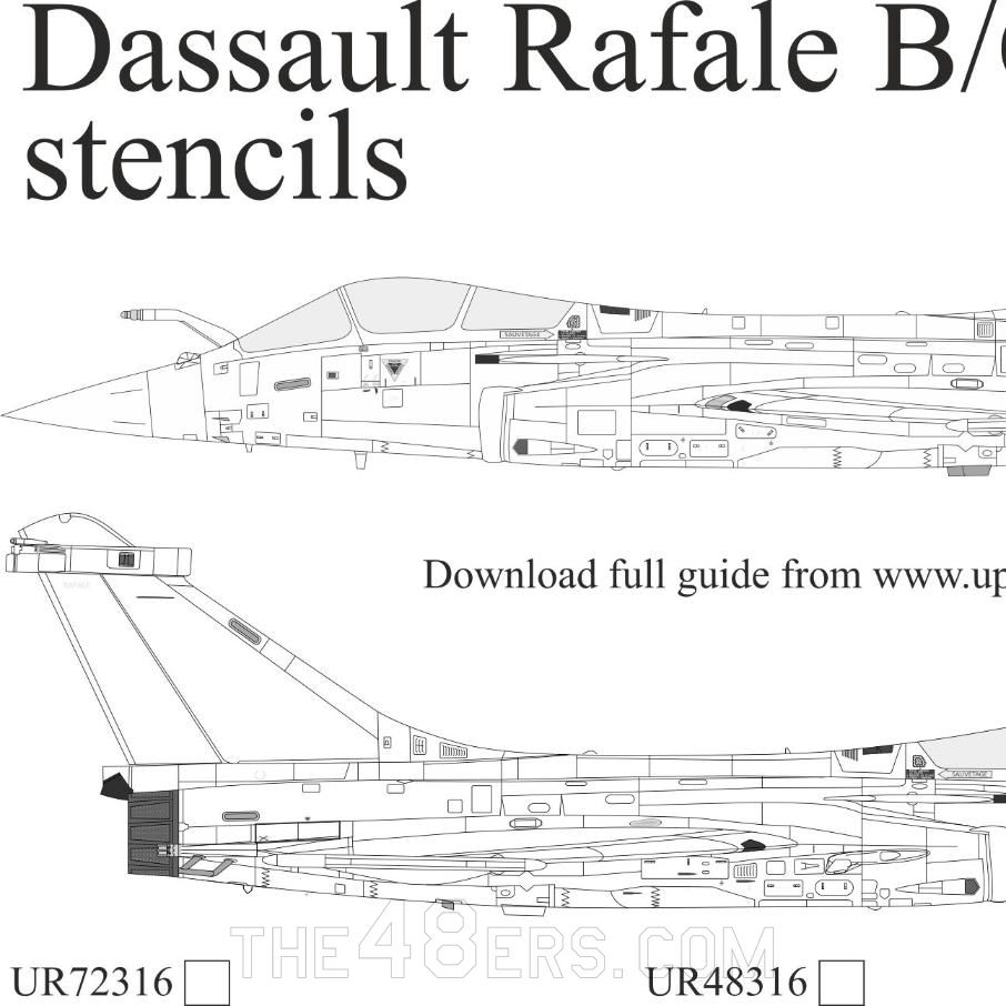 Dassault Rafale C/B/M stencils UpRise Decals UR48316 1:48