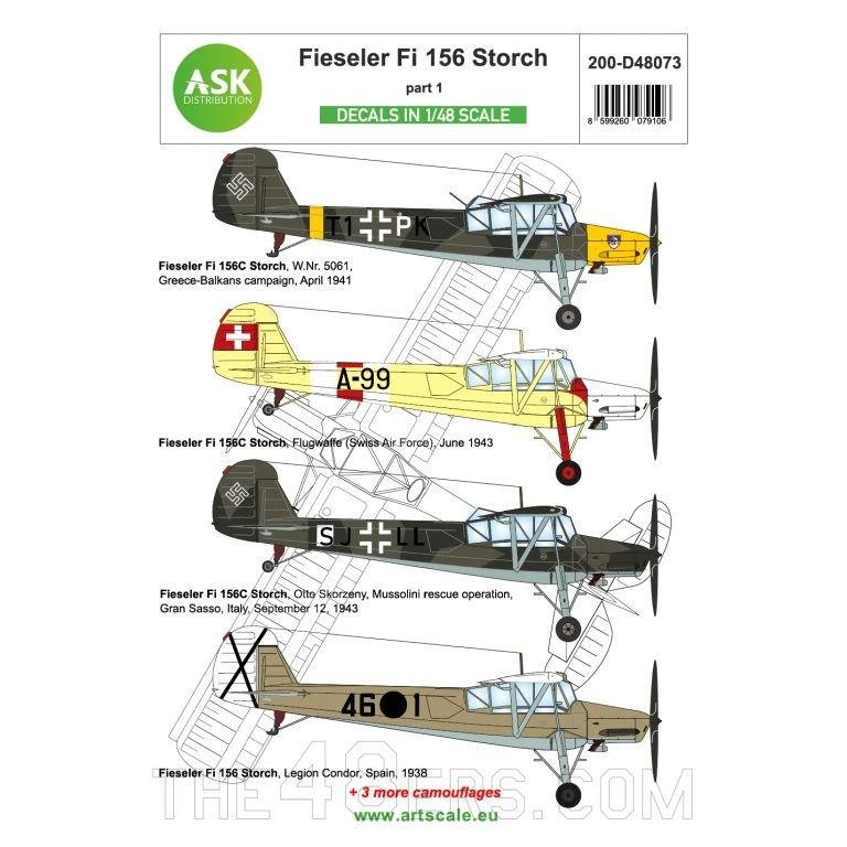Fi 156 Storch part 1 decals Art Scale Kit 200-D48073 1:48