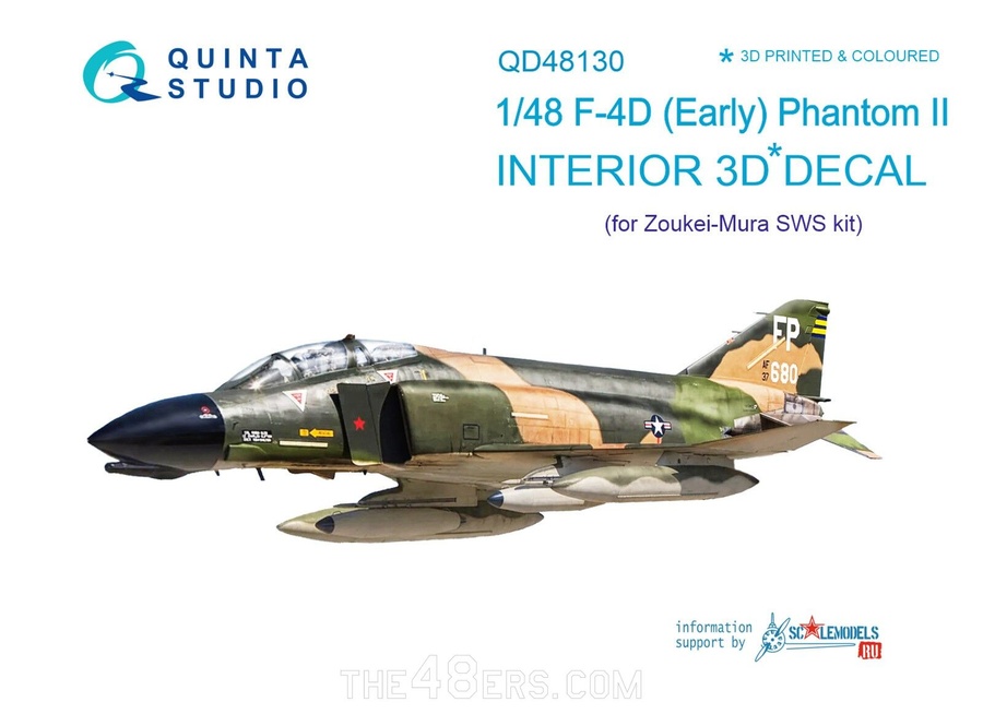 F-4D early 3D-Printed & coloured interior on decal paper