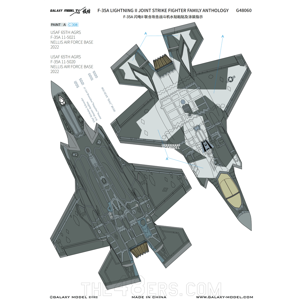 F-35A Lighting II Joint Strike decal color separation mask