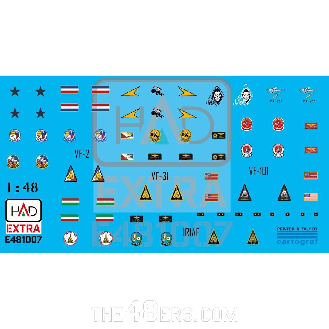 F-14A/D helmet & suit patch VF-2, VF-101, VF-31 HADmodels E481007 1:48