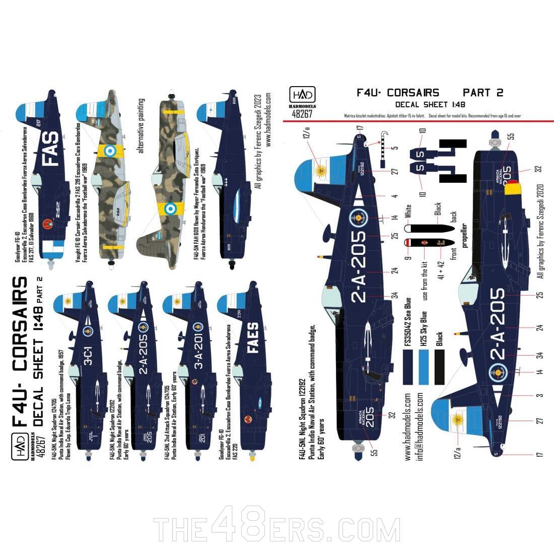 F4U- Corsairs decal sheet Part 2