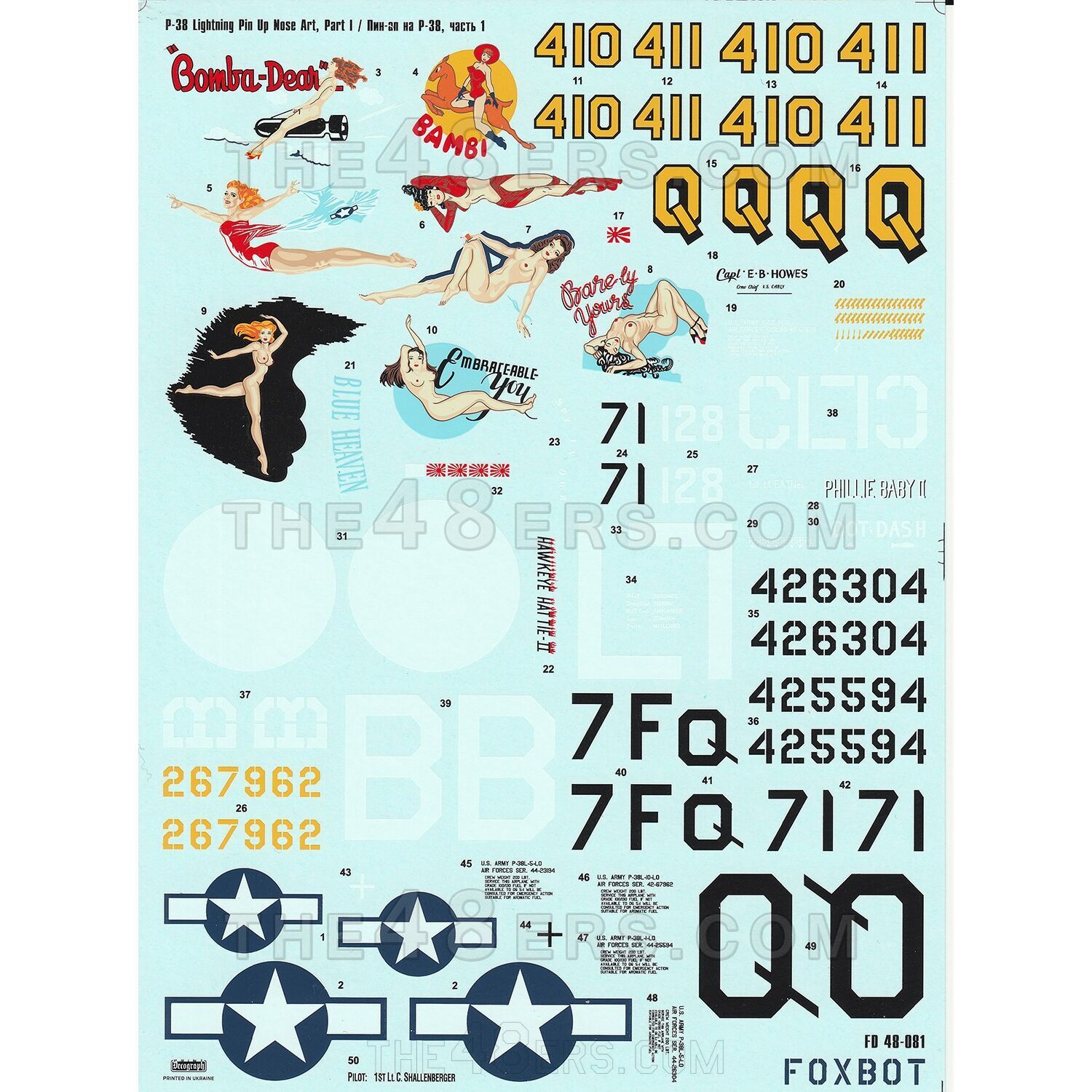 P-38 Lightning pin-up nose art Part I