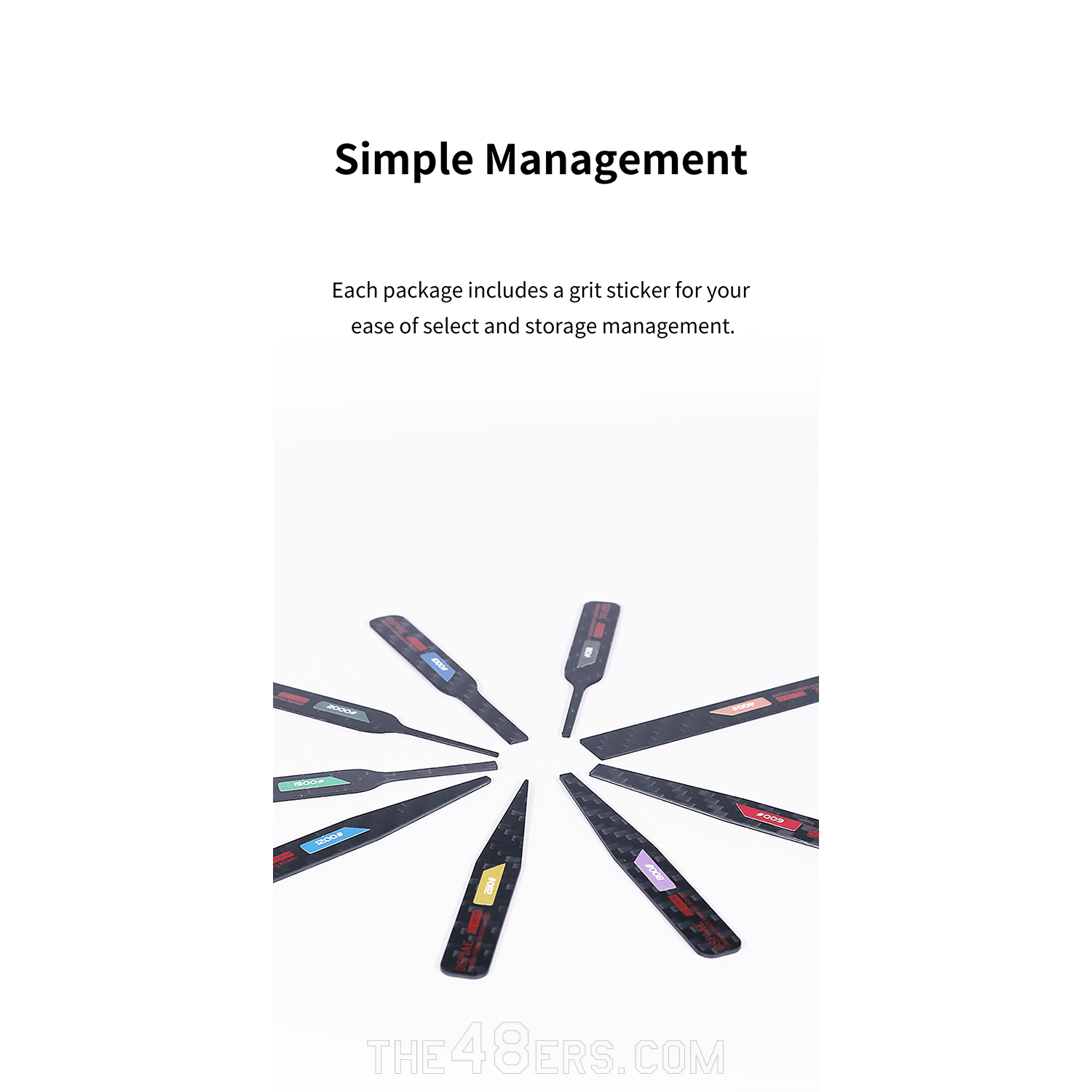 Irregular carbon fibre sanding stick