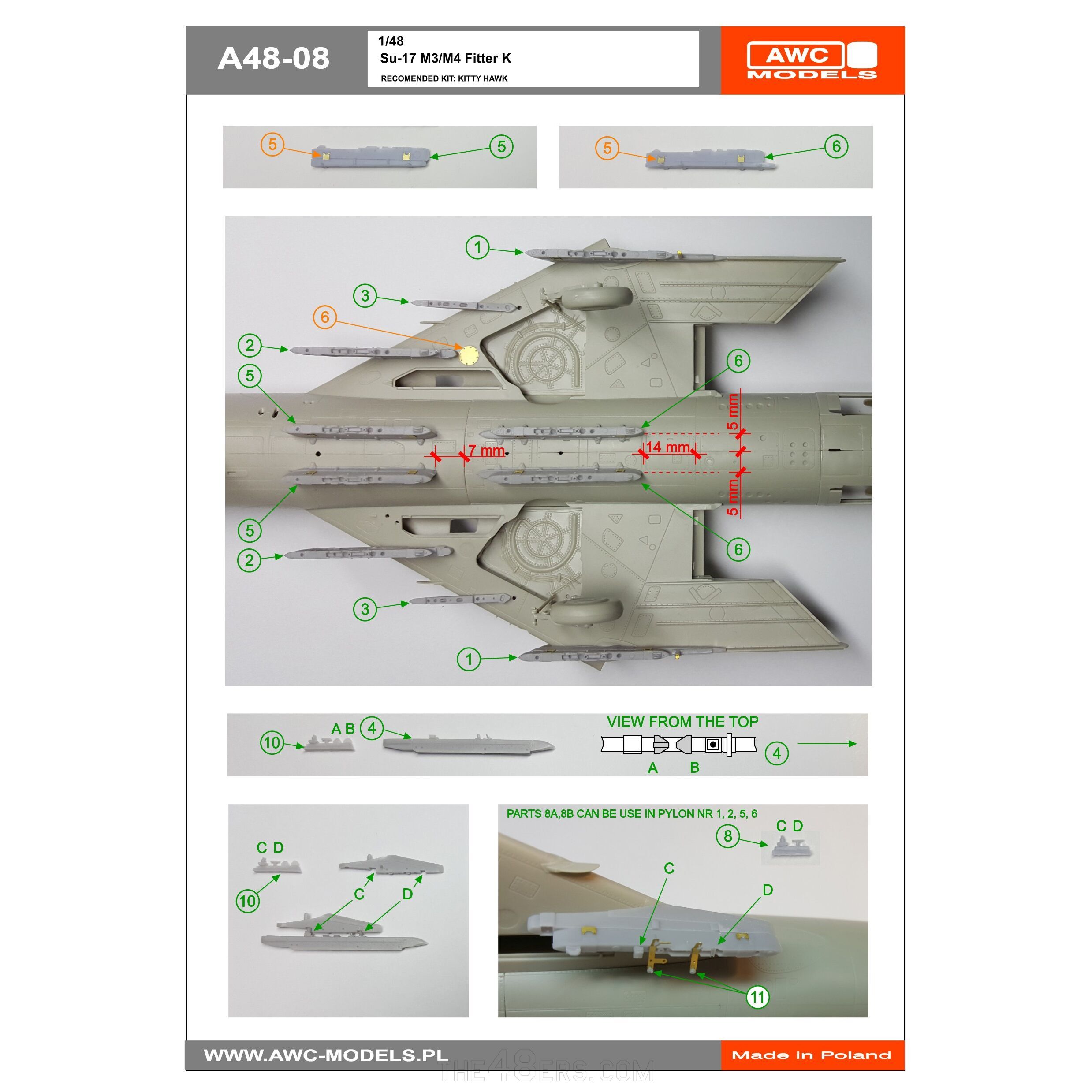 Su–17/22 M3/M4 Fitter K Pylon set